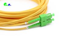 China SC / APC Fiber Optic Patch Cables Duplex Single Mode 9 / 125 G657A1 2.0mm Green LSZH CPR certificated Patch cord for sale