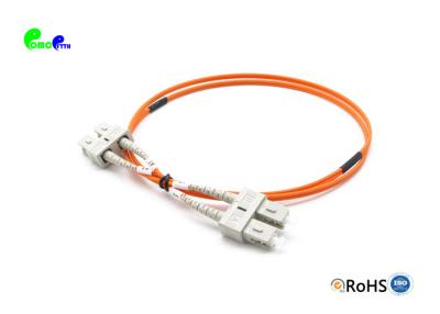 China 1M Orange Multimode SC - SC Fiber Optic Patch Cord OM1 50/125 Duplex 2.0mm LSZH cable for sale