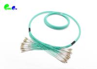 China 24F OM3 Fiber Optic Patch Cables LC UPC- LC UPC 50 / 125 Aqua LSZH Fiber Jumper with Straight breakout 2.0mm tail for sale