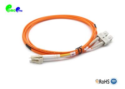 China 3M  LC PC- SC PC Fiber Optic Patch Cord 50/125 OM2 Duplex 2.0mm LSZH Cable  Orange for sale