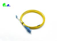 China 10M LC UPC to SC UPC Single Mode Fiber Patch Cable Duplex LSZH Yellow Zipcord Patch Cord for sale