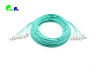China 50/125μM Fibre Optic Breakout Patch Cord  SC UPC duplex to SC UPC   duplex OM3 12F 2.0mm Aqua Jacket for sale