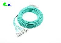 China 50/125μM Fibre Optic Breakout Patch Cord  SC UPC duplex to SC UPC   duplex OM3 12F 2.0mm Aqua Jacket for sale