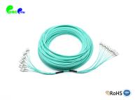 China 50/125μM Fibre Optic Breakout Patch Cord  SC UPC duplex to SC UPC   duplex OM3 12F 2.0mm Aqua Jacket for sale