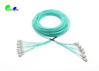 China 50/125μM Fibre Optic Breakout Patch Cord  SC UPC duplex to SC UPC   duplex OM3 12F 2.0mm Aqua Jacket for sale