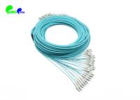 China OM3 24F Fiber Optic Cable Patch Cord SC - SC  50 / 125μm OM3 aqua LSZH Breakout 2.0mm Tails for sale