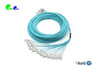 China OM3 24F Fiber Optic Cable Patch Cord SC - SC  50 / 125μm OM3 aqua LSZH Breakout 2.0mm Tails for sale