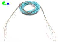 China OM3 24F pre-terminated  LC - LC  Fiber Optic Patch Cable 50 / 125μm LSZH  With fanout 0.9mm tail in staggered length for sale