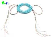 China OM3 24F pre-terminated  LC - LC  Fiber Optic Patch Cable 50 / 125μm LSZH  With fanout 0.9mm tail in staggered length for sale