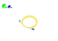 China LC UPC 0.9mm 9 / 125μm Duplex Fiber Optic Patch Cord 3 Meter G657A2 OFNR Yellow Cable for sale