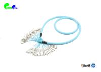 China OM3 24F Pre - terminated Trunk Cable 50 / 125μm SC UPC Fanout 2.0mm Fiber Optic Patch Cord With Aqua LSZH Material for sale