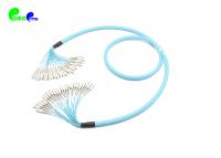 China OM3 24F Pre - terminated Trunk Cable 50 / 125μm SC UPC Fanout 2.0mm Fiber Optic Patch Cord With Aqua LSZH Material for sale
