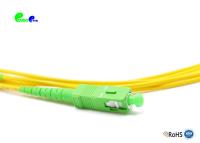 China IEC Grade B SC APC 9 / 125μm Simplex 2.0mm Fiber Optic Patch Cord 10M G657A2 LSZH Yellow for sale