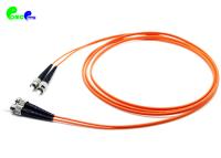 China OM2 50 / 125μm ST - ST Fibre Optic Patch Cable  Duplex 2.0mm 10M PVC Orange for sale