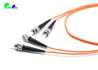 China OM2 50 / 125μm ST - ST Fibre Optic Patch Cable  Duplex 2.0mm 10M PVC Orange for sale