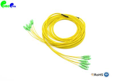 China 6cores Pre - Terminated SC APC Fiber Optic Patch Cables SM OS2 BIF G657A2 Breakout 2.0mm Tail for sale