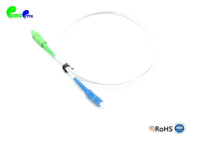 China SC APC - SC UPC Fiber Optic Patch Cables Simplex 3.0mm 1m  OS2 G657B3 white LSZH Jacket for FTTH Drop cabling for sale