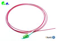 China OM4 LC Fiber Optic Pigtail Simplex 0.9mm 50 / 125μm 1.5M LSZH Magenta Semi - Tight Buffer easy to strip for sale