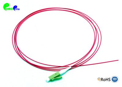 China OM4 LC Fiber Optic Pigtail Simplex 0.9mm 50 / 125μm 1.5M LSZH Magenta Semi - Tight Buffer easy to strip for sale