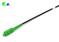 China Outdoor FTTH Aerial Drop Fiber Optic Pigtail SC APC 9 / 125μm Simplex G657A1 Self-Supporting cable black LSZH Jacket for sale
