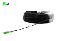 China Outdoor FTTH Aerial Drop Fiber Optic Pigtail SC APC 9 / 125μm Simplex G657A1 Self-Supporting cable black LSZH Jacket for sale