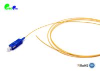 China 900μm Simplex SC UPC Fiber Optic Pigtail OS2 G657A1 LSZH Yellow Loose buffer easy to strip IEC grade B for sale