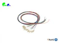 China 12 Colors 12F LC PC Fibre Optic Pigtail 0.9mm OM2 50 / 125μm 1.5m 900μm Loose buffer easy to strip for sale