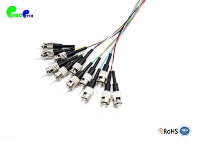 China 12F 12 Color 0.9mm Single Mode ST UPC Optical Fiber Pigtail 900μm With Good Reliability Crush Resistance for sale