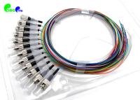 China 12F 12 Color 0.9mm Single Mode ST UPC Optical Fiber Pigtail 900μm With Good Reliability Crush Resistance for sale