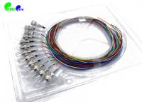 China 12 Fiber 0.9mm 12 Color 9 / 125μm FC UPC Optical Fiber Pigtail OS2 G657A1 900μm With 2M LSZH Yellow Tight Buffer for sale