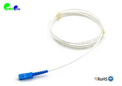 China FTTH Drop cable Pigtail Simplex SC UPC 9 / 125μm 2.0mm With OS2 G65A1 White LSZH Jacket For FTTH project for sale