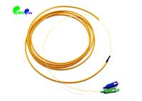 China 0.9mm Fiber Optic Pigtail SC APC + SC UPC OS2 G657A Bent insensitive fiber  9 / 125 Unit - tube 2F 3.0mm Round cable for sale