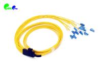 China 12F Ribbon Fanout 2.0mm Tail 9 / 125μm LC UPC Fiber Optic Pigtail With OS2 G652D SM LSZH Jacket Yellow for sale
