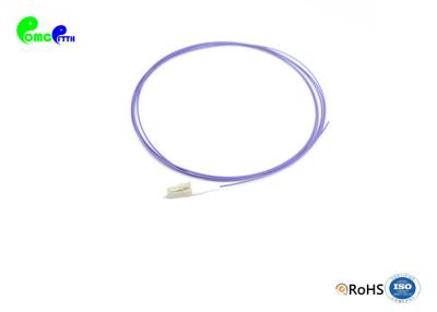 China Optical Fiber Pigtail OM4 50 / 125 Simplex 0.9mm LC UPC With Violet Tight buffer 2M LSZH Jacket for sale