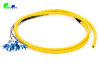 China 12F LC Pre - terminated Fiber Optic Pigtail SM 9 / 125μm LC UPC With G657A2 Bunch Fanout 0.9mm 0.5M LSZH Jacket Yellow for sale