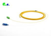 China 2F Single Mode Fiber Optic Pigtail SC APC + SC UPC with unit-tube 3.0mm round cable bunch fanout 600μm tail LSZH yellow for sale