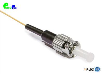 China 9 / 125μm 0.9mm ST UPC Simplex Optical Fiber Pigtail With OS2 G652D LSZH Yellow Tight Buffer Low Reflection Loss for sale