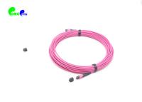 China 24F OM4 MPO Trunk Cable Senko MPO female - MPO Male 50 / 125μm With Magenta LSZH 3.0mm OD cable Jacket for sale