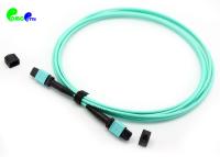 China MPO Trunk Cable OM3 3.0mm 5M 50 / 125μm 24F Senko MPO Female To MPO Female LSZH Cable Aqua for sale