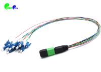China MPO Trunk Cable Fanout 0.9mm 12F MPO Male - LC UPC 9 / 125μm With 12 Colors OS2 G652D 900μm LSZH for sale
