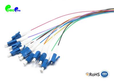 China MPO Trunk Cable Fanout 0.9mm 12F MPO Male - LC UPC 9 / 125μm With 12 Colors OS2 G652D 900μm LSZH for sale