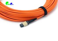 China MPO Trunk Cable 30M 12F 3.0mm OM2 MPO Female 50 / 125μm 200M LSZH Polarity B High Return Loss Orange Senko for sale