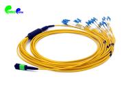 China MPO Trunk Cable Pre - terminated Fanout 2.0mm 9 / 125μm 24F MPO Female to LC UPC 3.0mm Jacket OD LSZH Yellow for sale