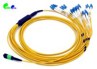 China MPO Trunk Cable Pre - terminated Fanout 2.0mm 9 / 125μm 24F MPO Female to LC UPC 3.0mm Jacket OD LSZH Yellow for sale