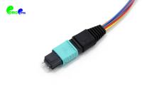 China MPO Trunk Cable OM3 12F Fanout 0.9mm MPO Male to LC UPC With Auqe LSZH Fiber Patch Cable Jumper for sale