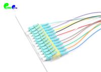 China MPO Trunk Cable OM3 12F Fanout 0.9mm MPO Male to LC UPC With Auqe LSZH Fiber Patch Cable Jumper for sale