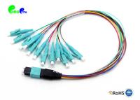 China MPO Trunk Cable OM3 12F Fanout 0.9mm MPO Male to LC UPC With Auqe LSZH Fiber Patch Cable Jumper for sale