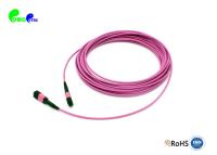 China MPO Trunk Cable OM4 24F MPO Female to MPO Female 50 / 125μm High Density Low Loss 0.35dB Type A Keyup - KeyDown polarity for sale
