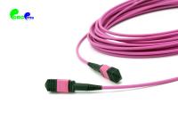 China MPO Trunk Cable OM4 24F MPO Female to MPO Female 50 / 125μm High Density Low Loss 0.35dB Type A Keyup - KeyDown polarity for sale