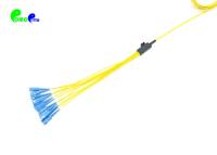 China LSZH Yellow Jacket Fiber Optic Pigtail 12F 9 / 125μM SC UPC Ribbon Fanout 2.0mm for sale